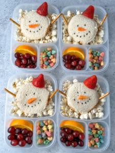 Snowman Sandwiches (Easy Kid Food Art Idea) - The Tasteful Tribe