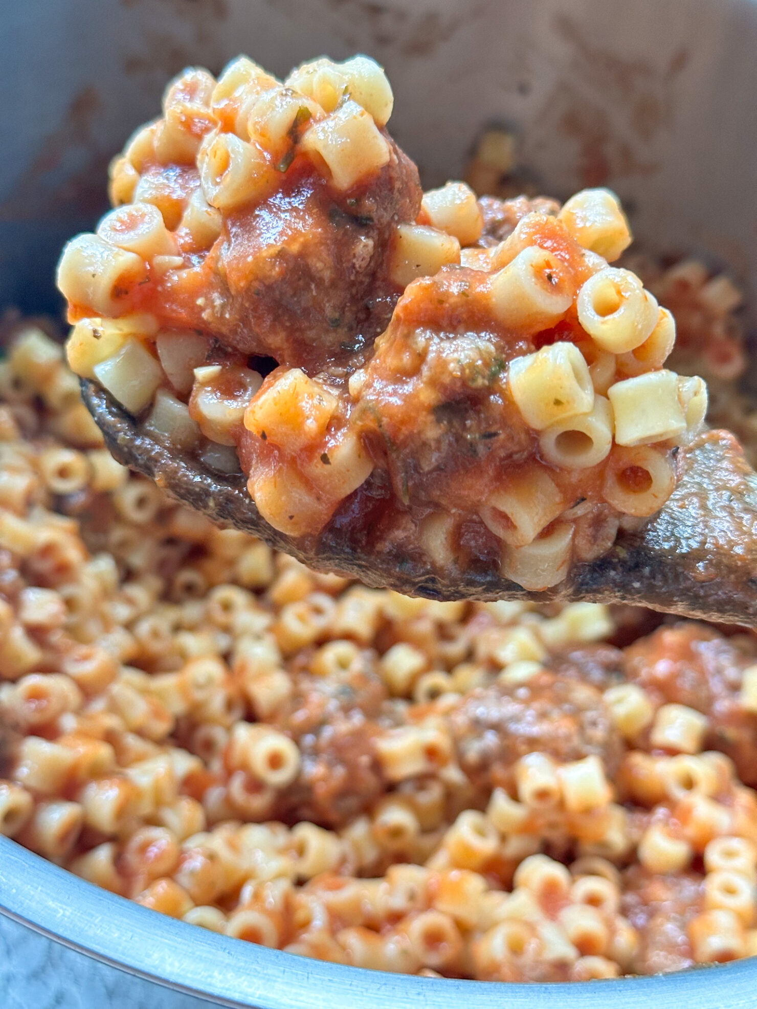 The Best Homemade SpaghettiOs with Mini Meatballs - The Tasteful Tribe