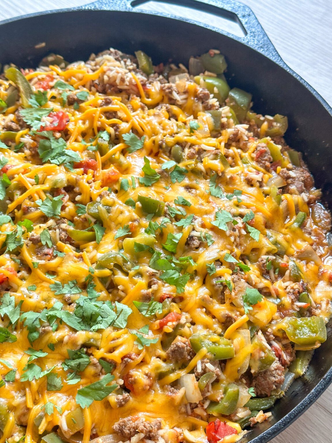 Easy Stuffed Pepper Skillet (One Pan Meal!) - The Tasteful Tribe