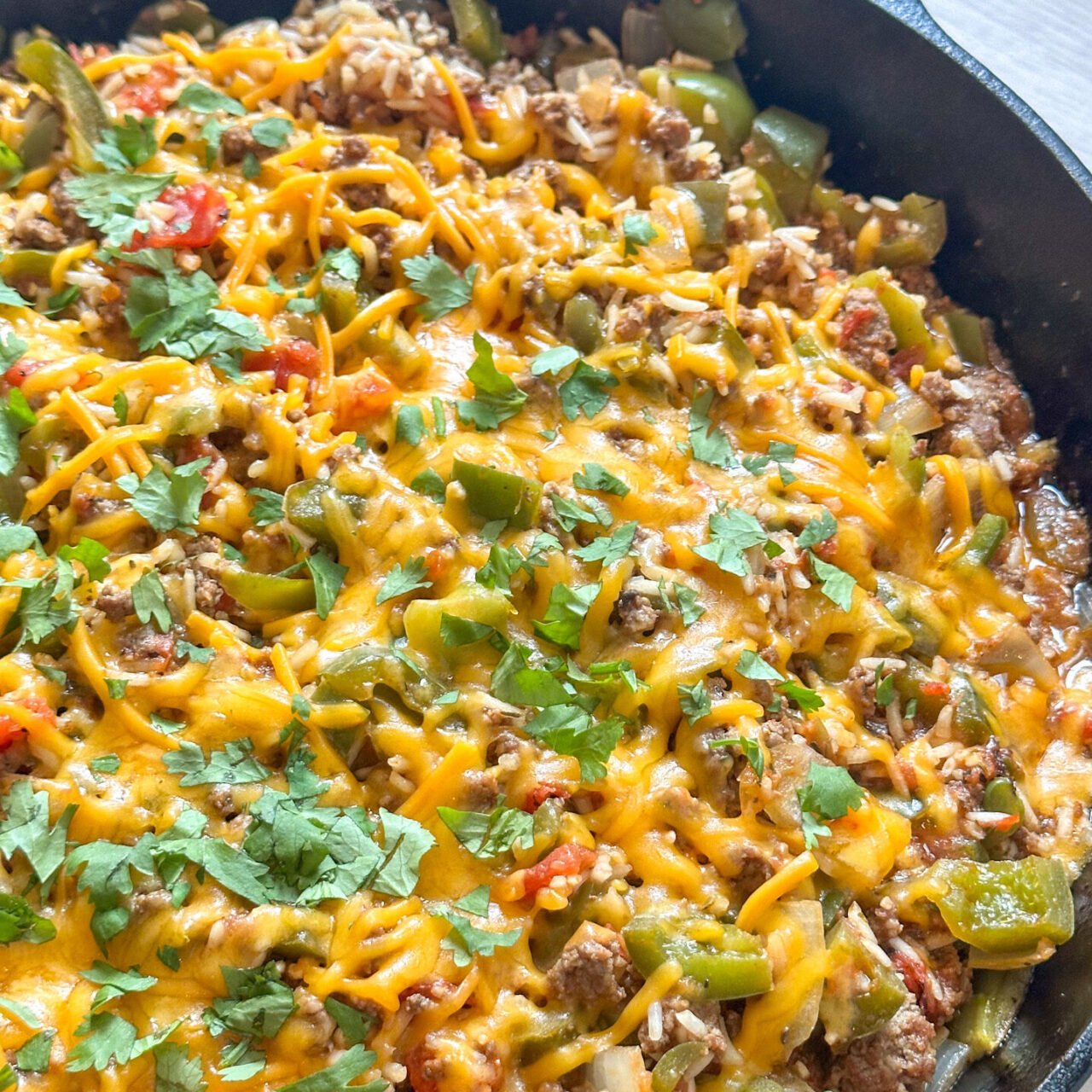 Easy Stuffed Pepper Skillet (One Pan Meal!) - The Tasteful Tribe