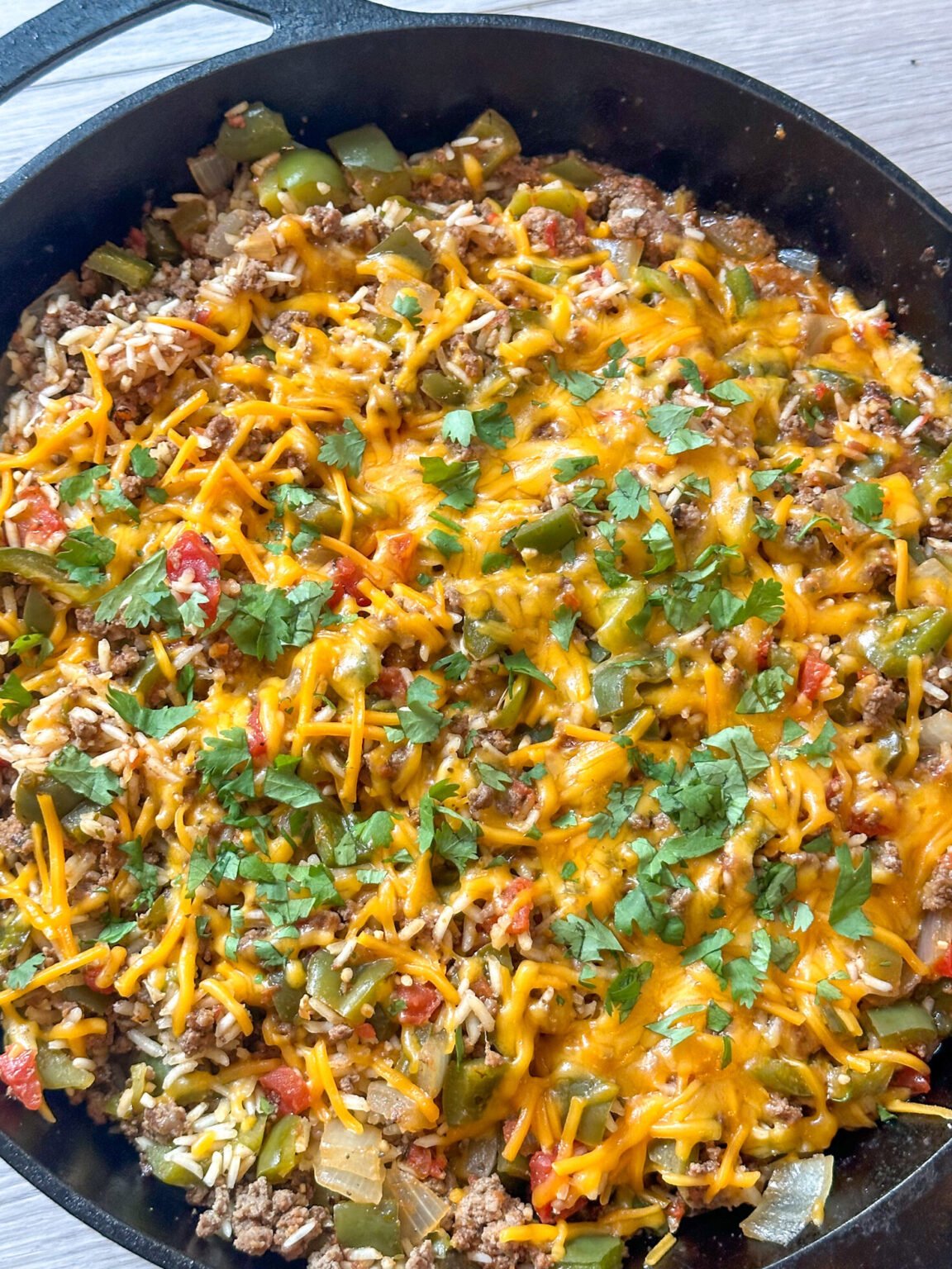 Easy Stuffed Pepper Skillet (One Pan Meal!) - The Tasteful Tribe