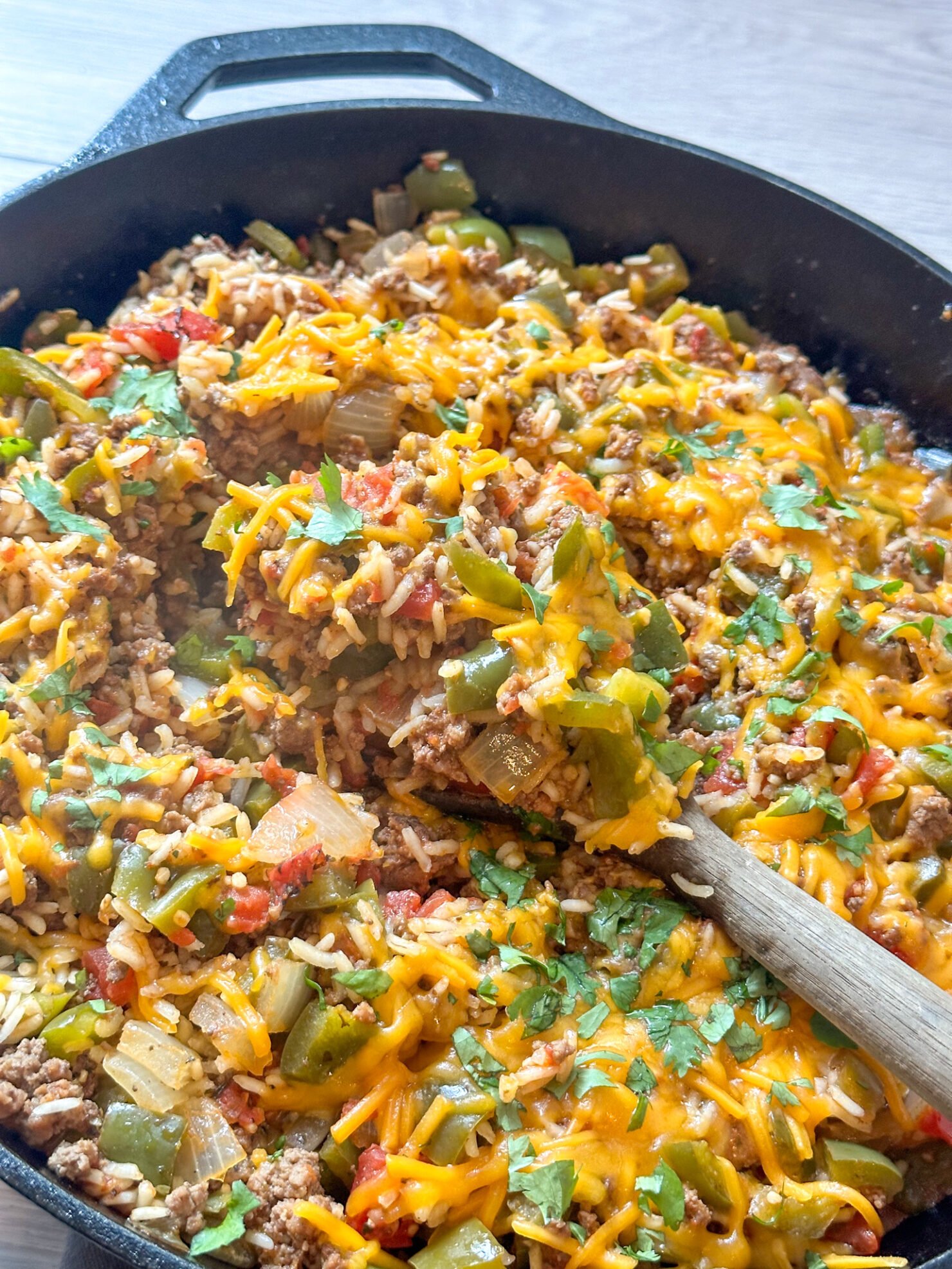 Easy Stuffed Pepper Skillet (One Pan Meal!) - The Tasteful Tribe