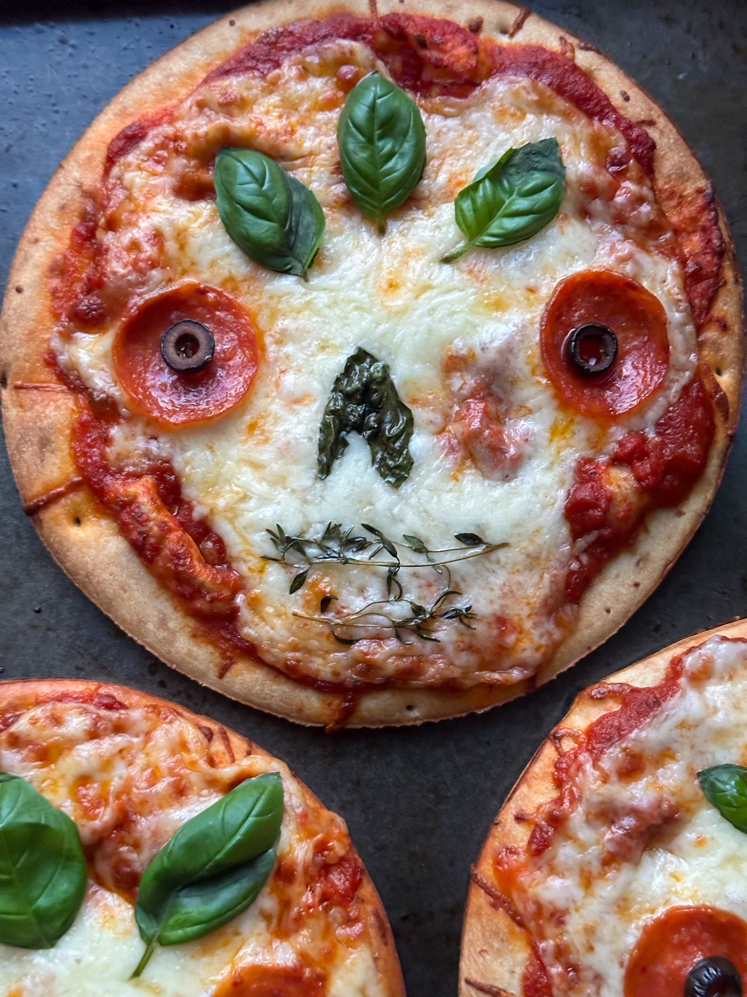 Simple Day of the Dead Skull Pizzas - The Tasteful Tribe