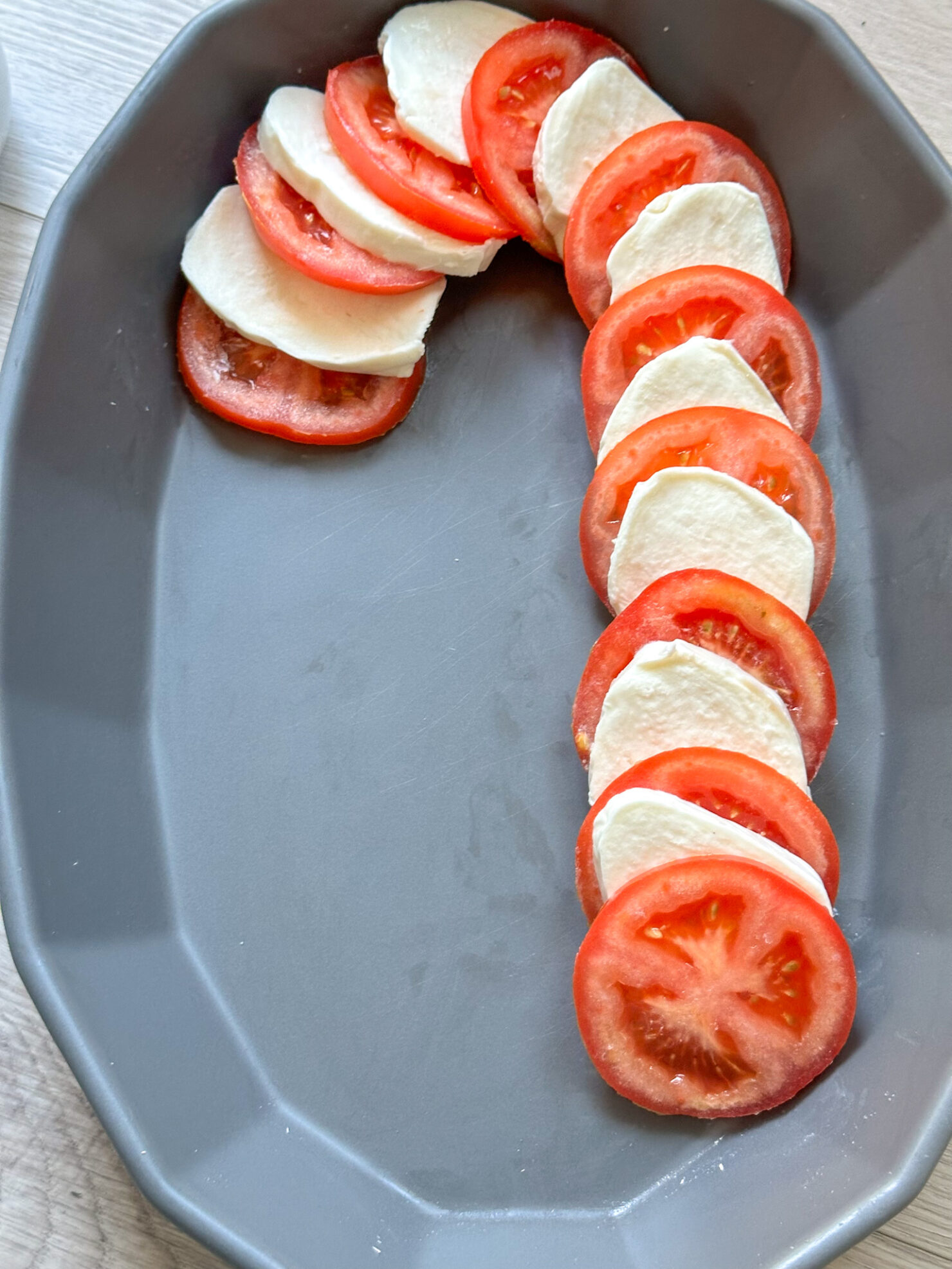 Festive Candy Cane Caprese (Easy Holiday Appetizer) - The Tasteful Tribe